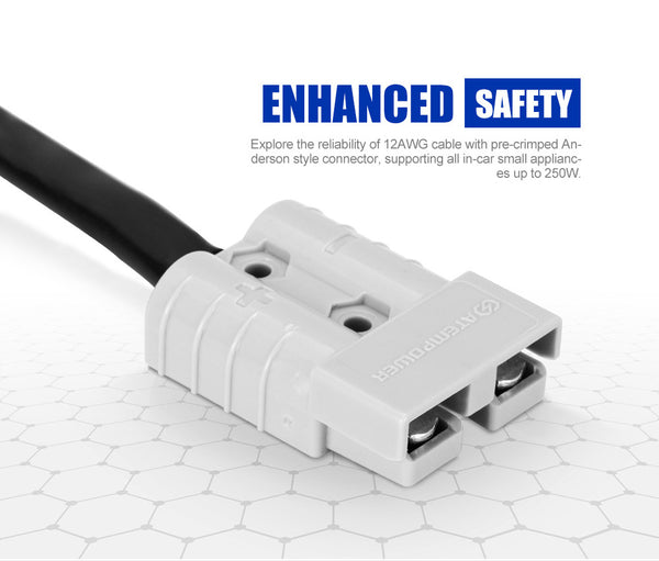 Atem Power 50A Anderson Style Plug to Cigarette Female Connector Socke ...